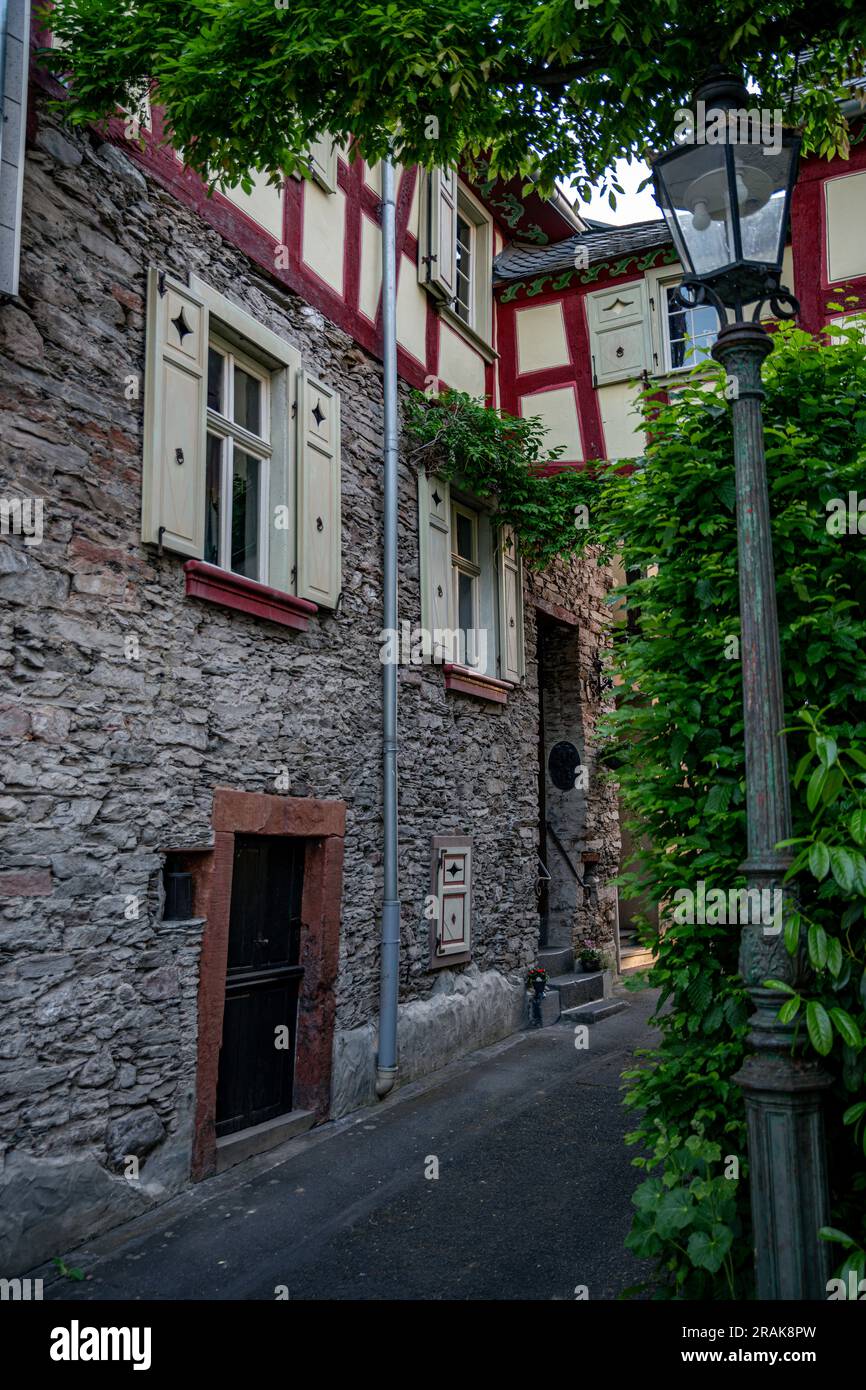 old street in germany with typical german houses Stock Photo - Alamy