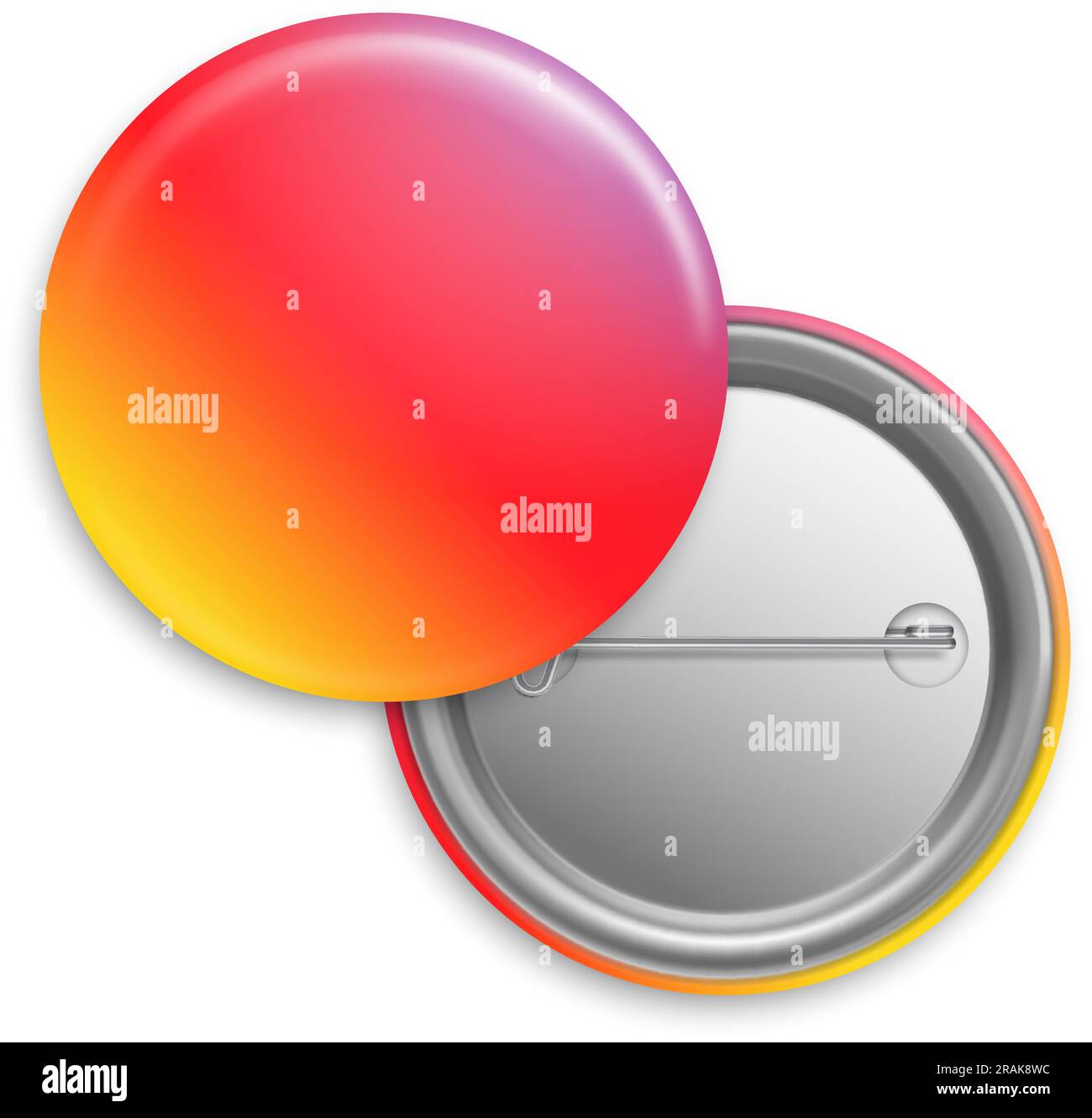 Round metal badge. Realistic blank colorful mockup Stock Vector Image ...