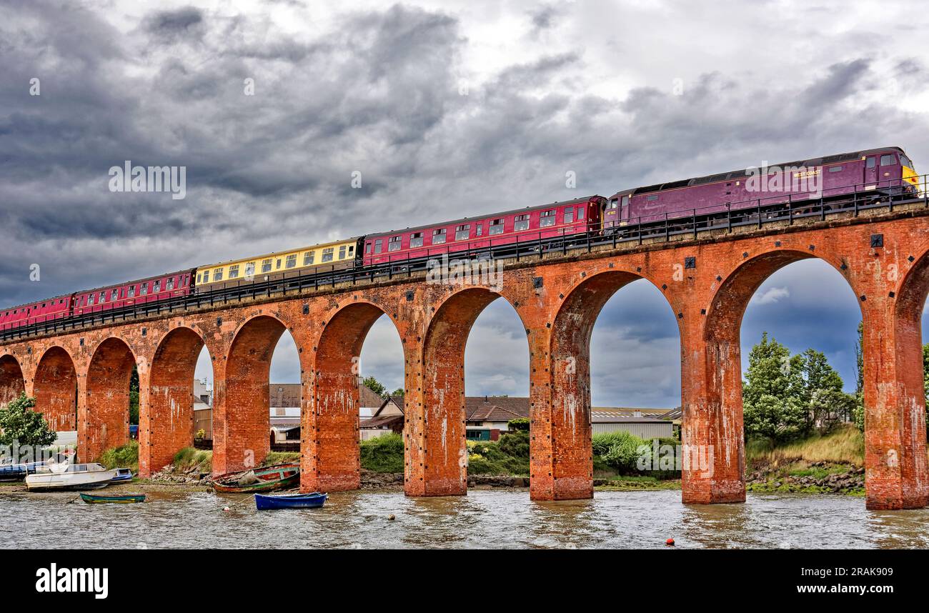Flying Scotsman Steam Train 60103 crossing the Ferryden Viaduct ...