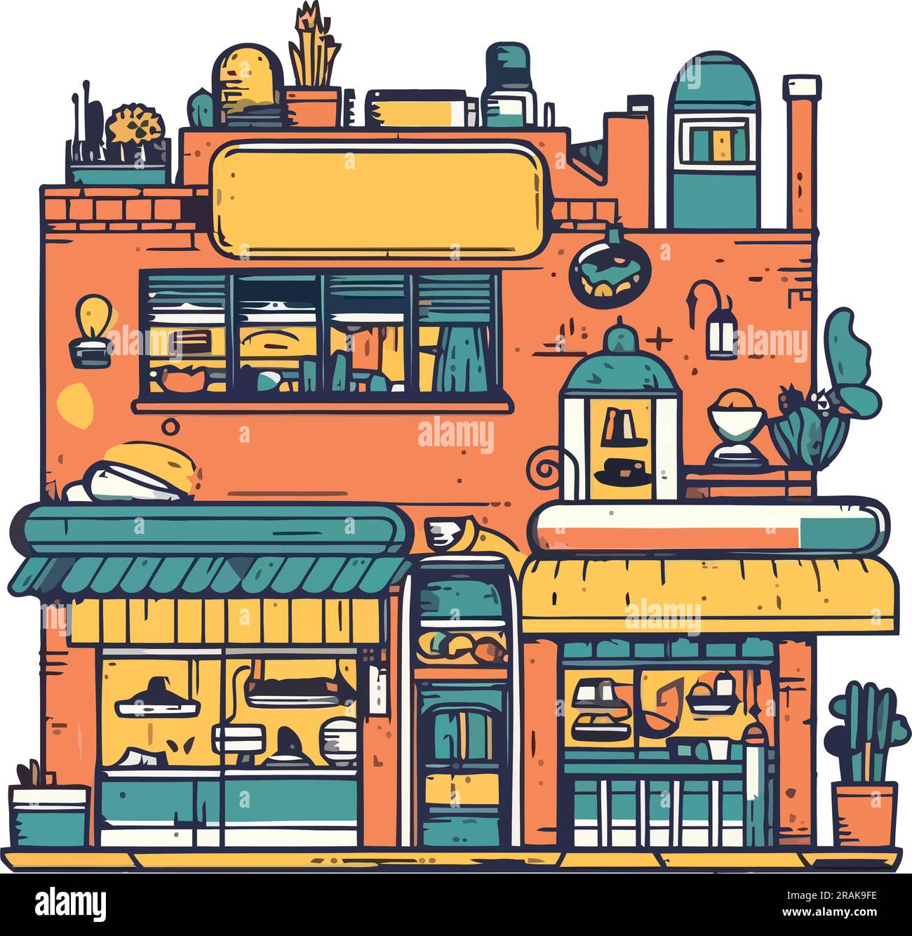 Modern store facade illustration with flat design Stock Vector Image ...