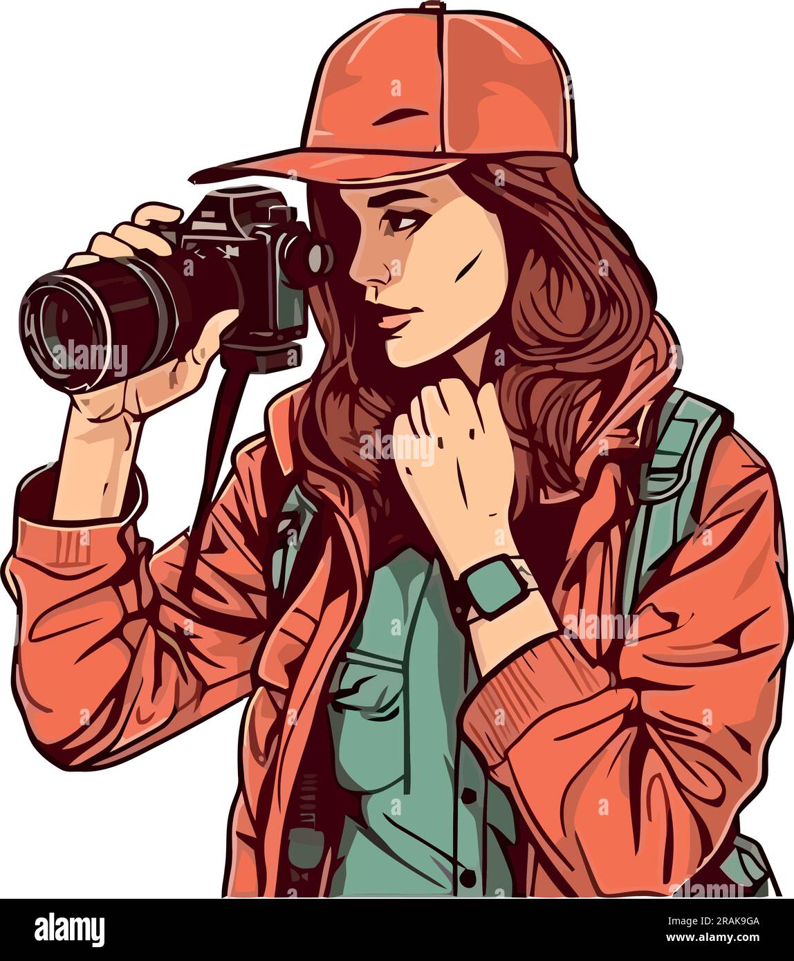 Woman photographer nature Stock Vector Images - Alamy