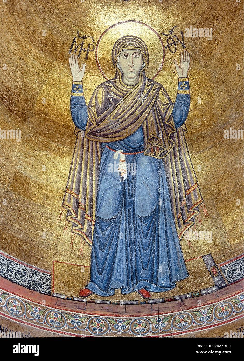 The Virgin Orans 1030 by Byzantine Mosaics Stock Photo - Alamy