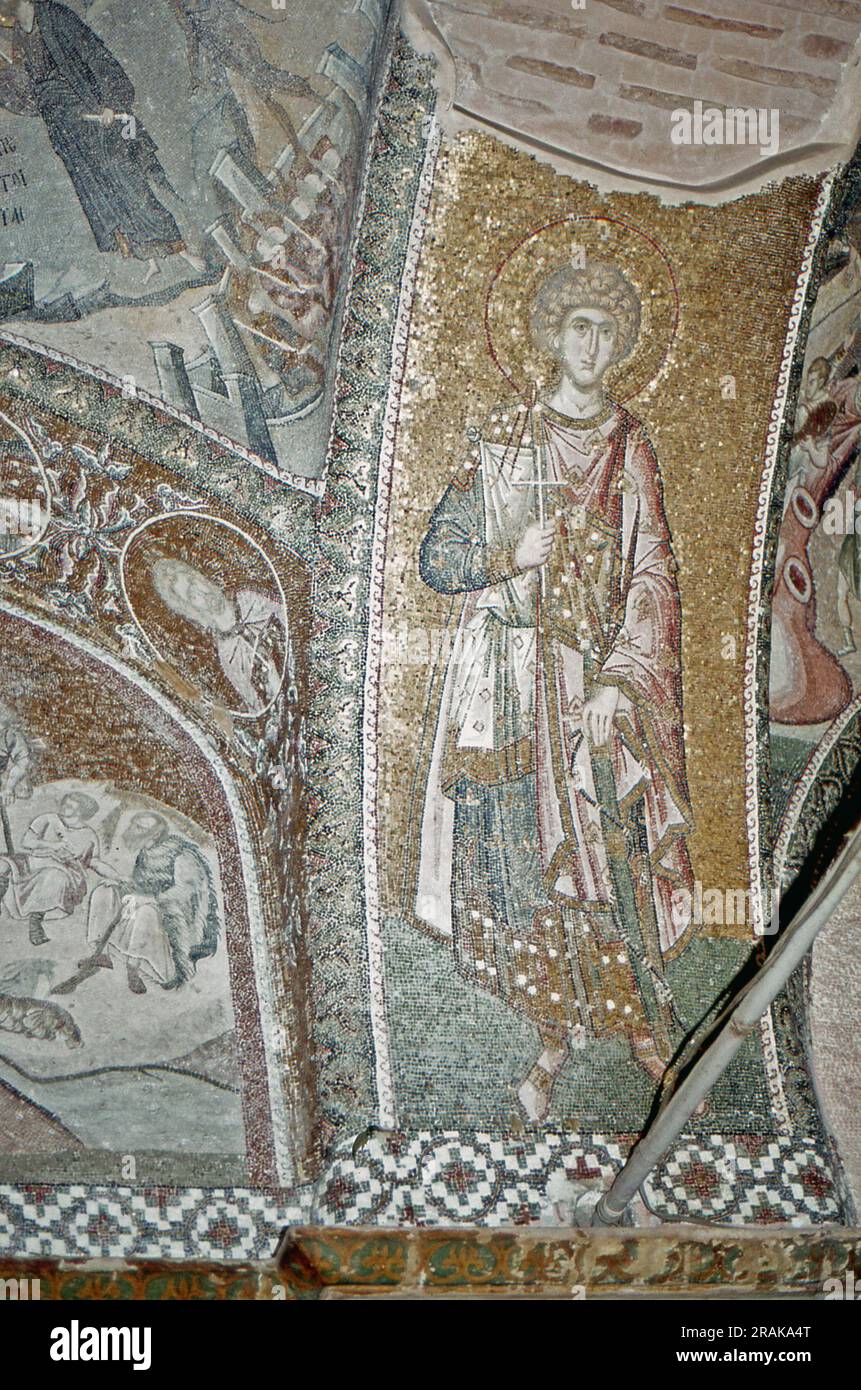 Saint George 1320 by Byzantine Mosaics Stock Photo - Alamy