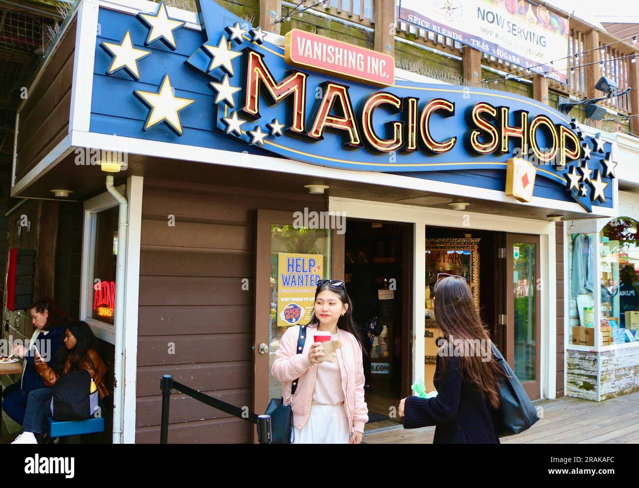 Vanishing Inc Magic Shop entrance with tourists outside Pier 39 San ...
