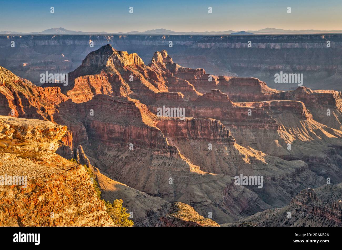 View at sunset from Bright Angel Point, North Rim, Grand Canyon ...
