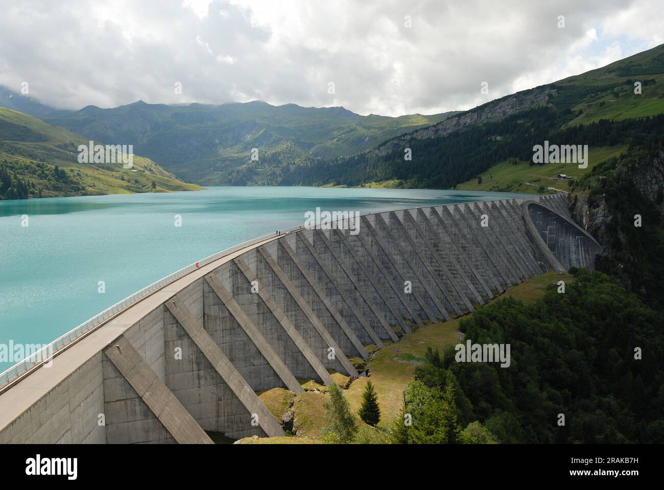 The Roseland dam in the French Alps is a water storage structure for ...