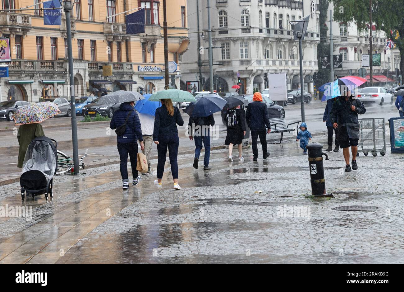 Seasonal weather, rainy weather in Stockholm, Sweden, during Sunday ...