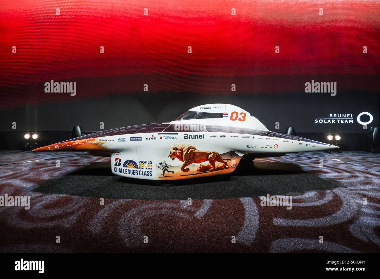 AMSTERDAM - The Nuna 12 of the Brunel Solar Team. TU Delft students are ...