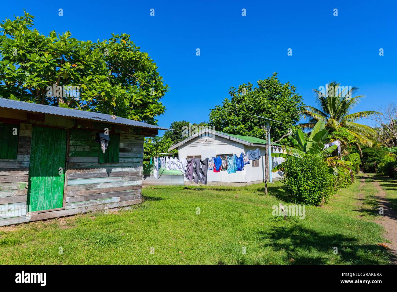 Path in a small village in Viti Levu island, Fiji Stock Photo - Alamy