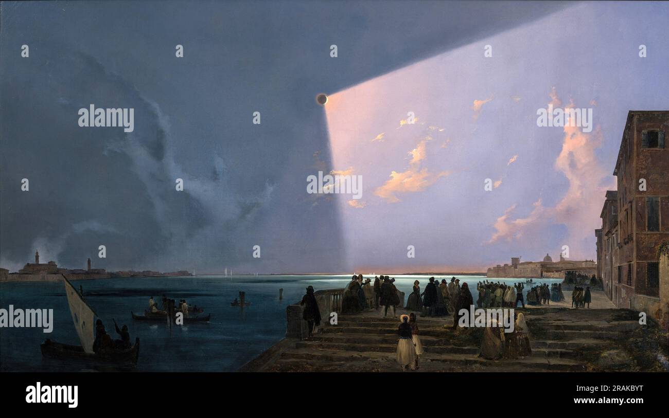 The Eclipse of the Sun in Venice, July 6, 1842 1842 by Ippolito Caffi Stock Photo - Alamy
