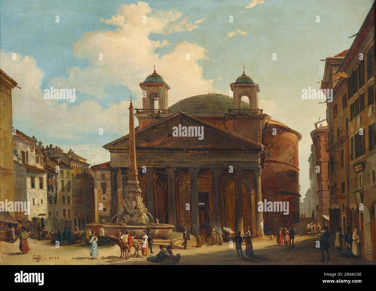 Rome, the Pantheon 1843; Rome, Italy by Ippolito Caffi Stock Photo - Alamy