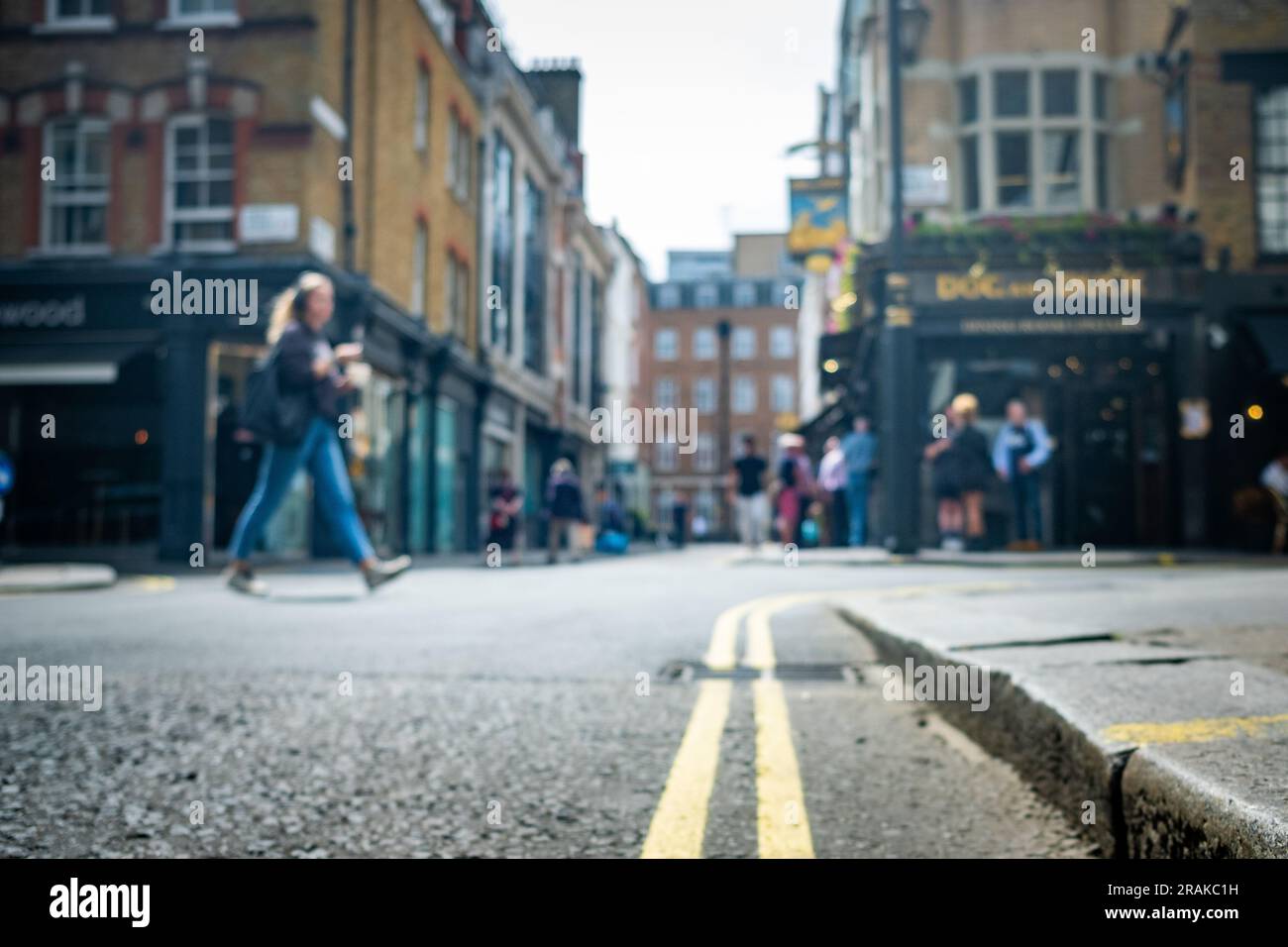 London, West End- Defocussed view of Soho street scene Stock Photo - Alamy
