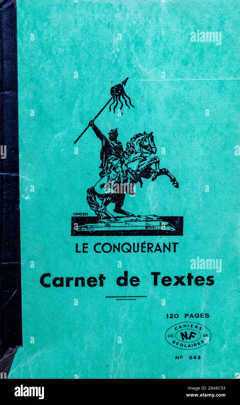 A 'Carnet de Textes'; a French exercise book from the 1950s Stock Photo ...