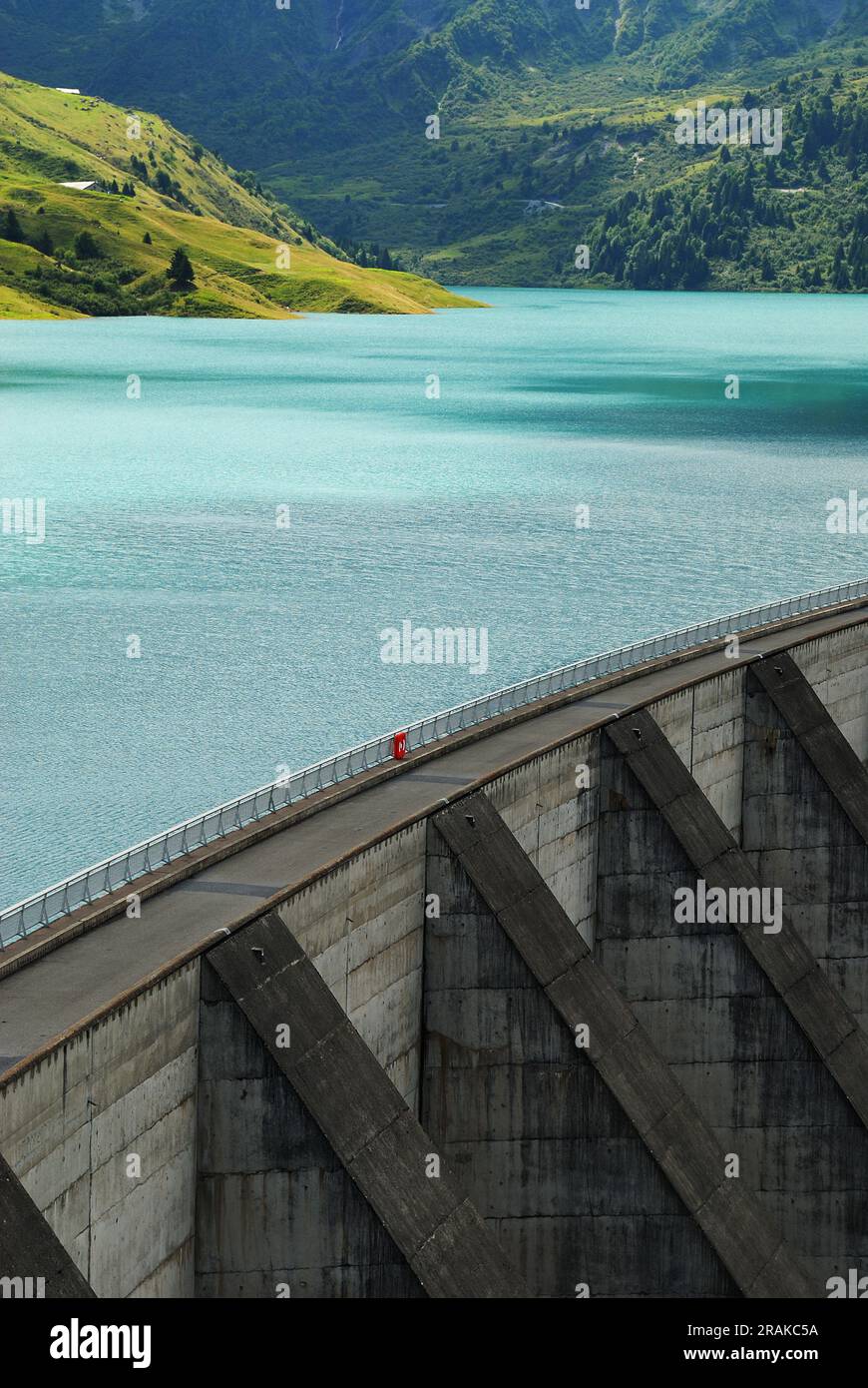 The Roseland dam in the French Alps is a water storage structure for ...