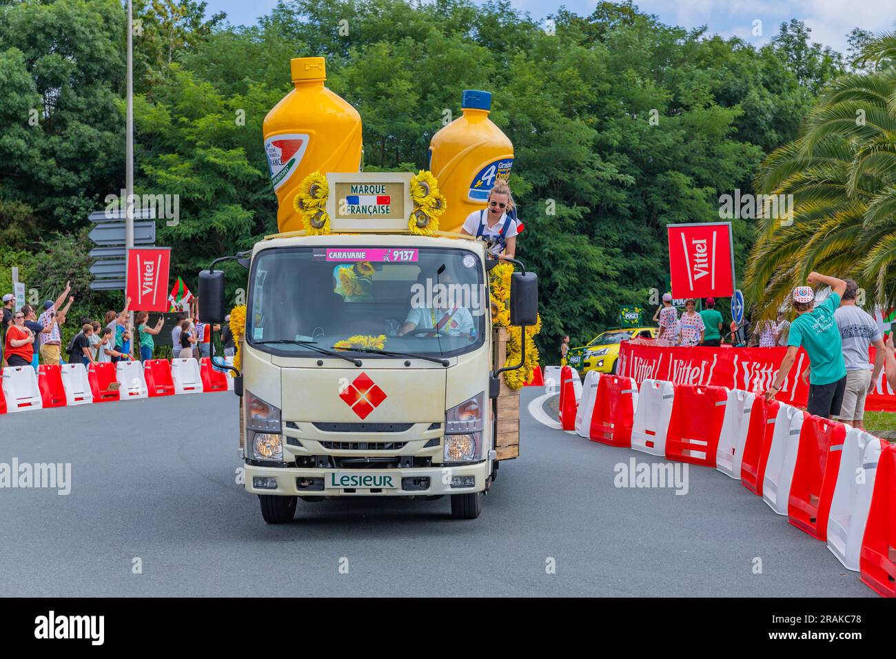Bayonne, France: 03 July 2023: Caravan car of Tour de France in the 3 ...