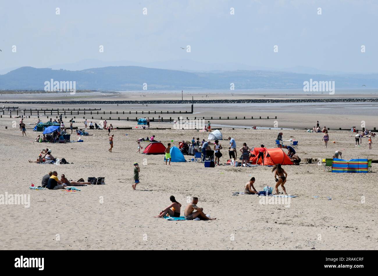 Sandy beach at Rhyl in North Wales, Uk Stock Photo - Alamy