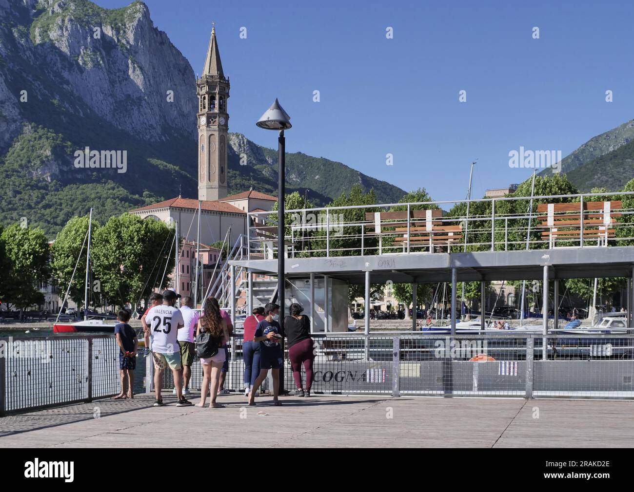 Lecco, . 04th July, 2023. The panorama of the long lake of Lecco, one ...