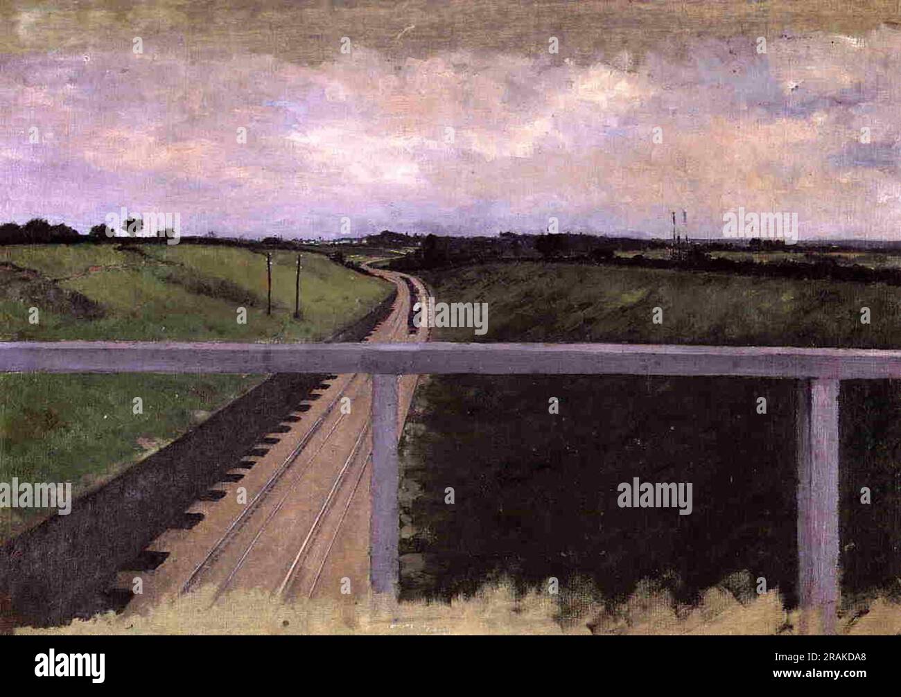 Landscape with Railway Tracks 1872 by Gustave Caillebotte Stock Photo ...