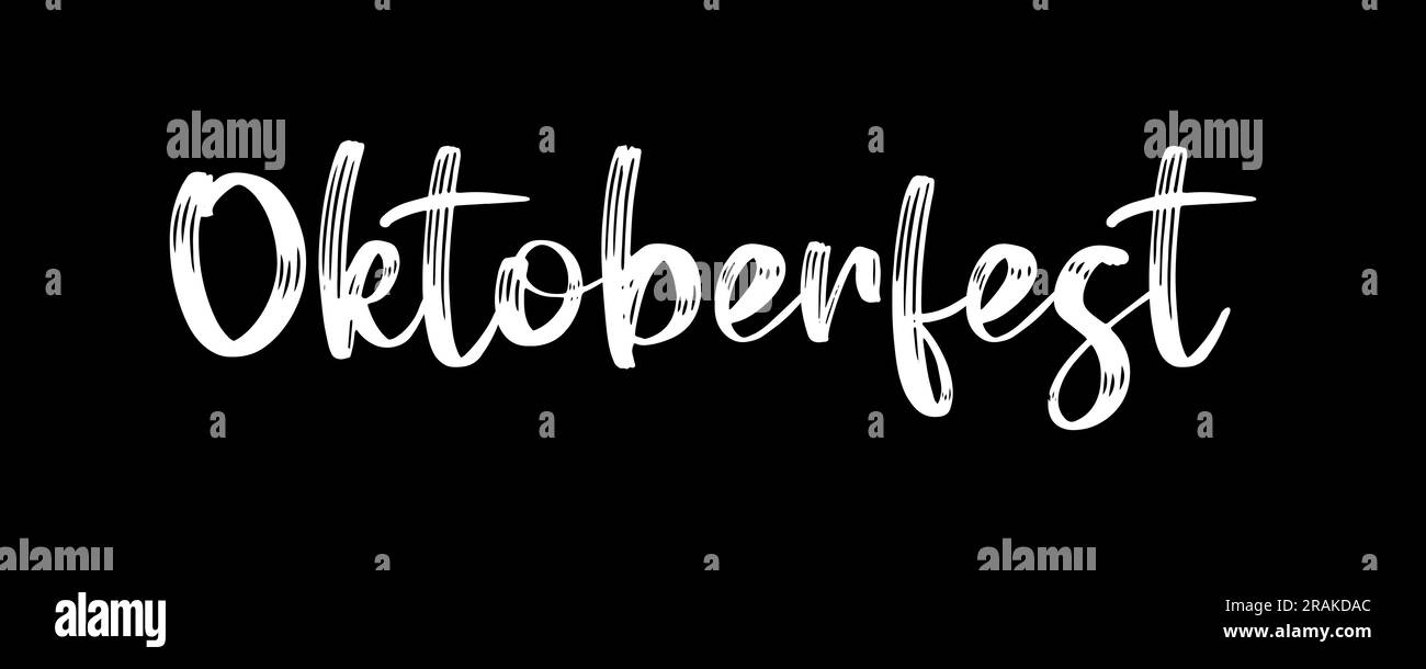 Hand sketched Oktoberfest word as header or logo. Vector illustration ...