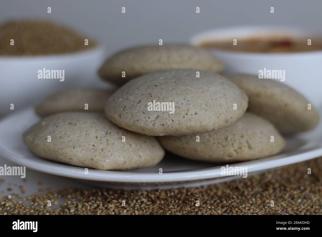 Bajra idly. Steamed savory rice cake made by a batter of fermented de ...