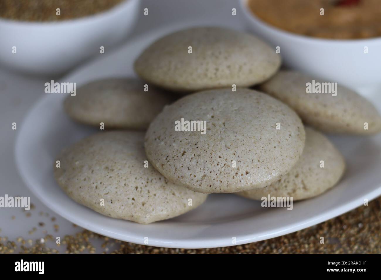 Bajra idly. Steamed savory rice cake made by a batter of fermented de ...