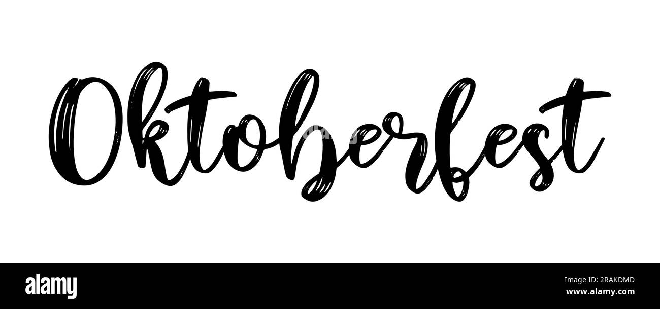 Hand sketched Oktoberfest word as header or logo. Vector illustration ...