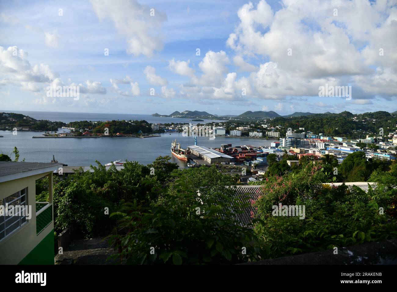 Castries Main Shipping Port in St Lucia Stock Photo - Alamy