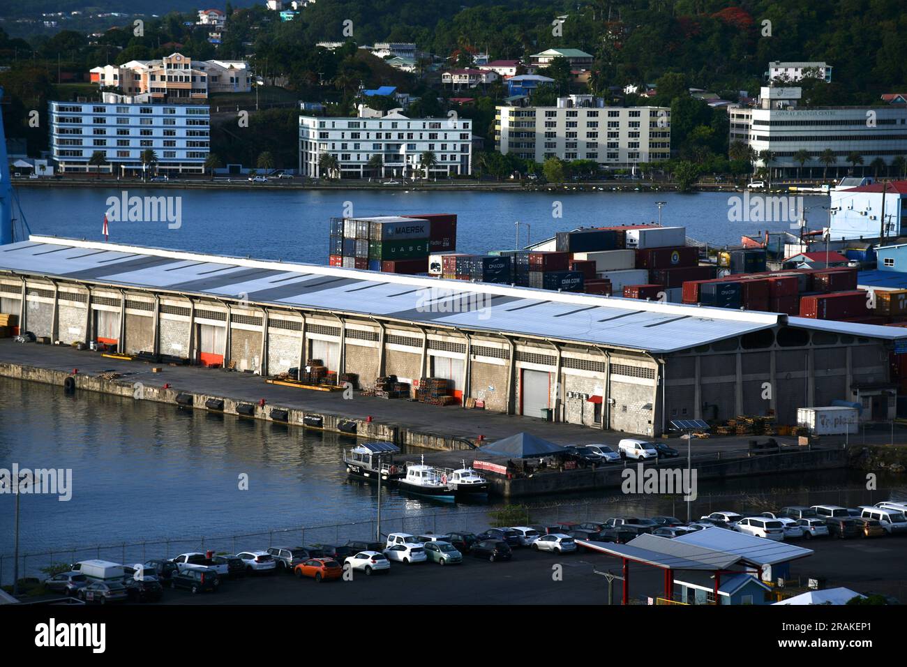Castries Main Shipping Port in St Lucia Stock Photo - Alamy