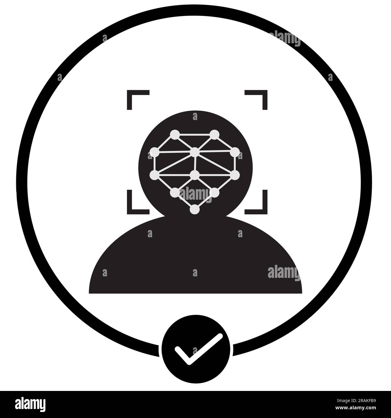 Face ID scan icon. Face identification symbol. Face scanning process ...