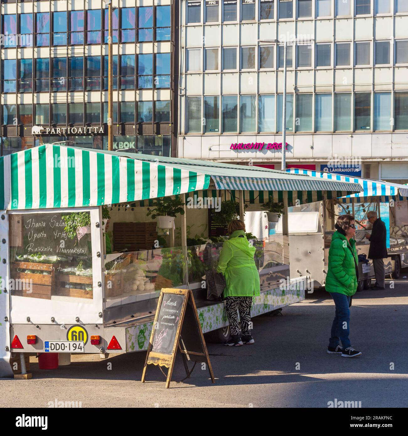 Fruits and vegetables for sale ay Market square in Turku Finland Stock ...