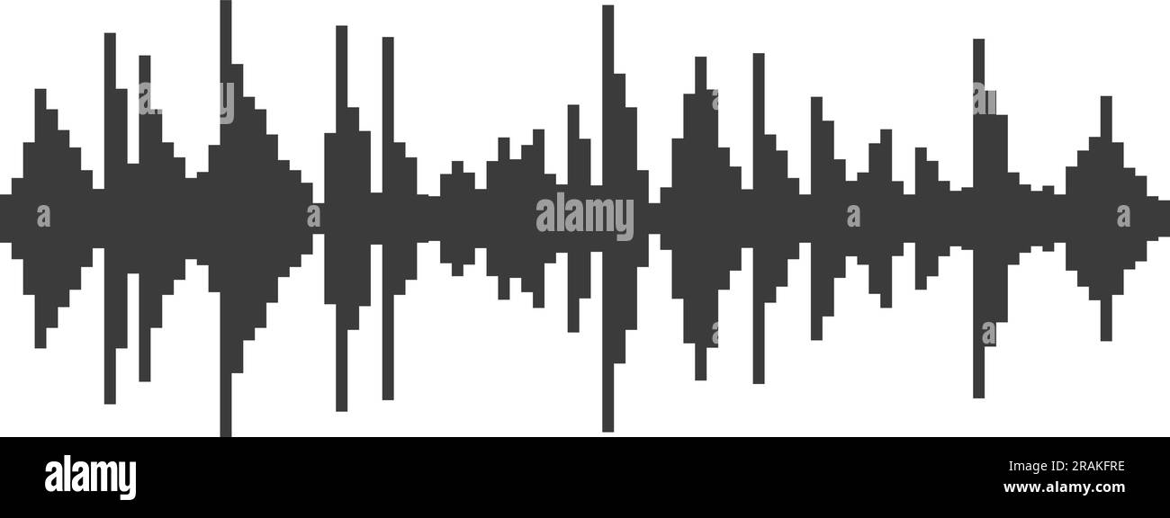 Voice recording visualization. Sound signal wave volume isolated on white background Stock ...