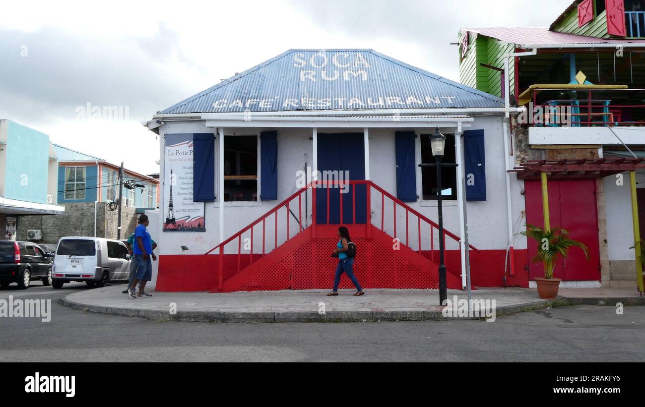 Commonwealth of Dominica colonial style architecture Stock Photo - Alamy