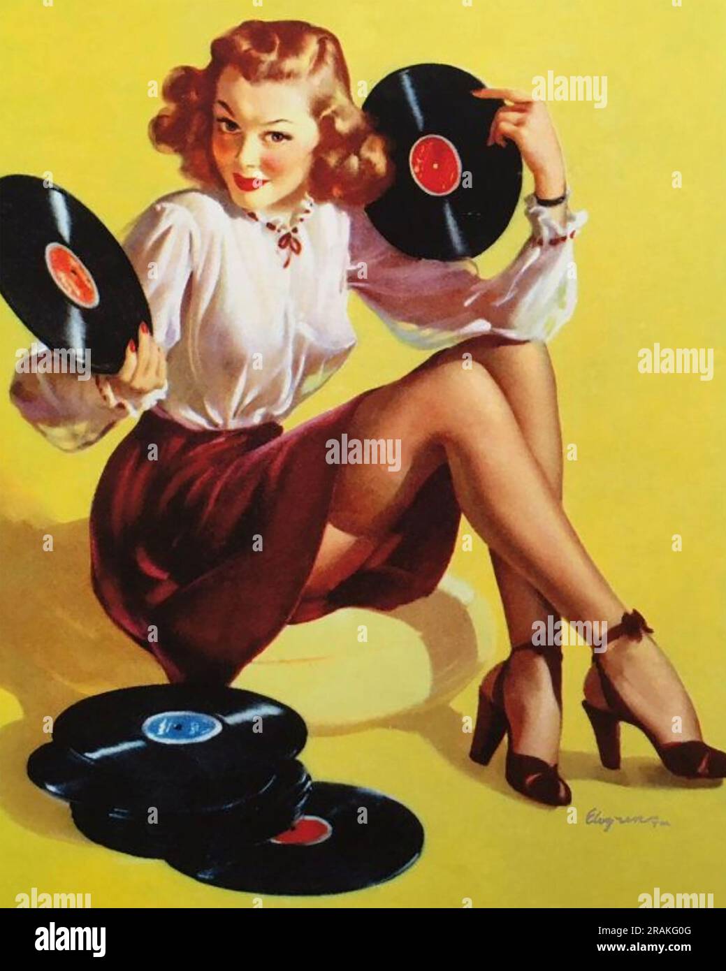 LONG PLAYING RECORDS advert about 1945 Stock Photo - Alamy