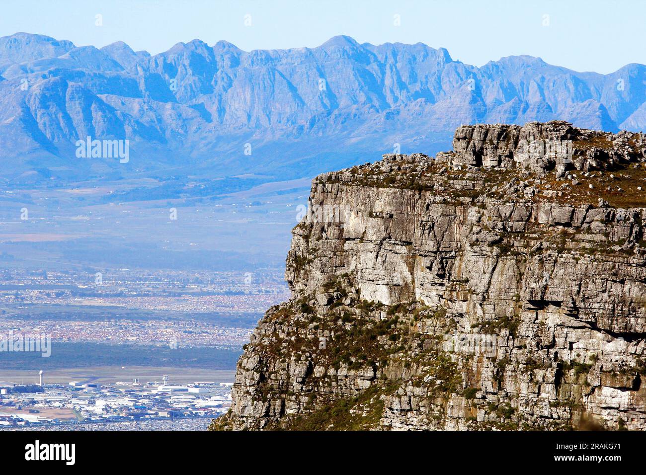 Views taken from the summit of Table Mountain on a fine mid-winter's ...
