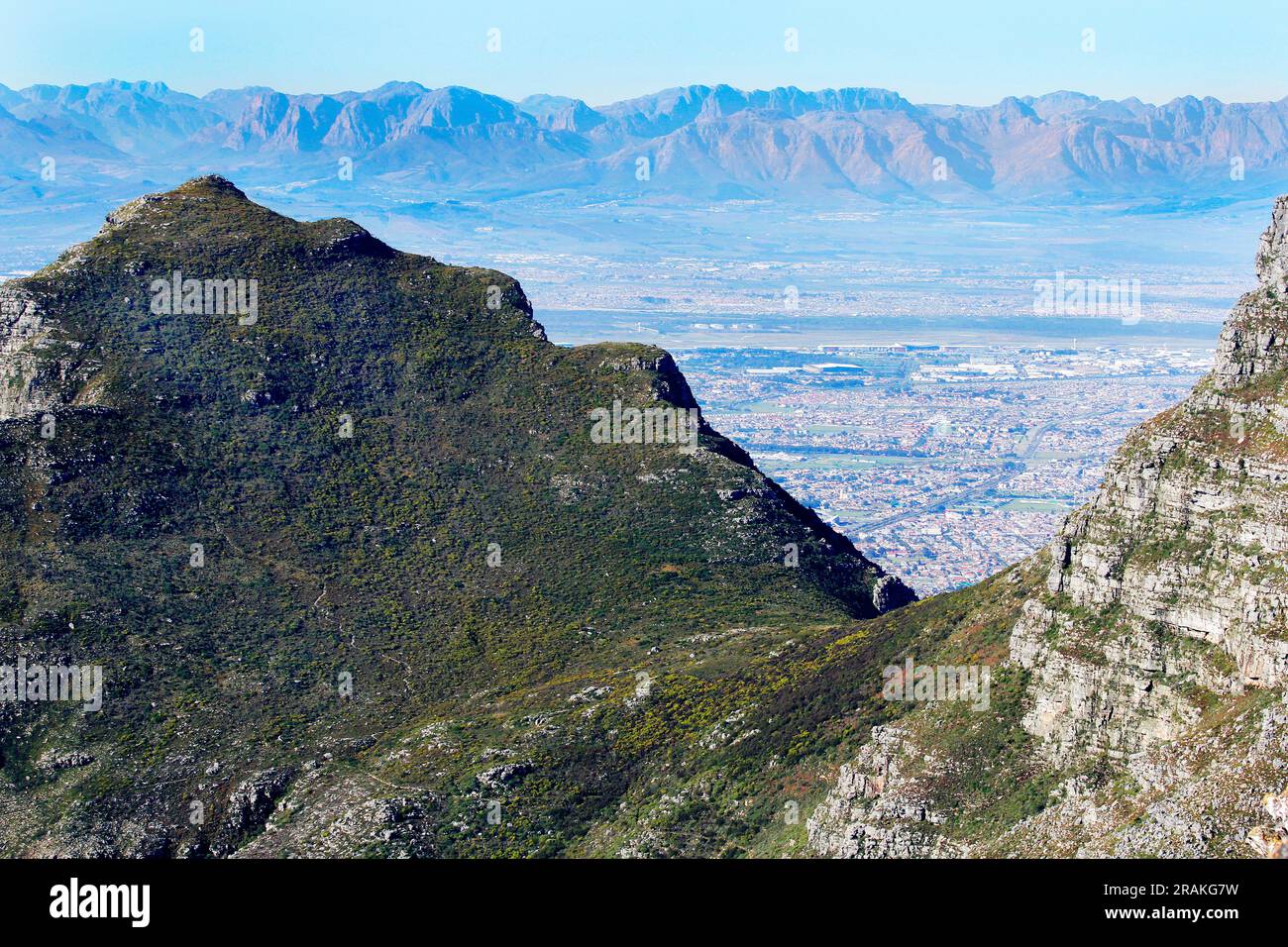 Views taken from the summit of Table Mountain on a fine mid-winter's ...