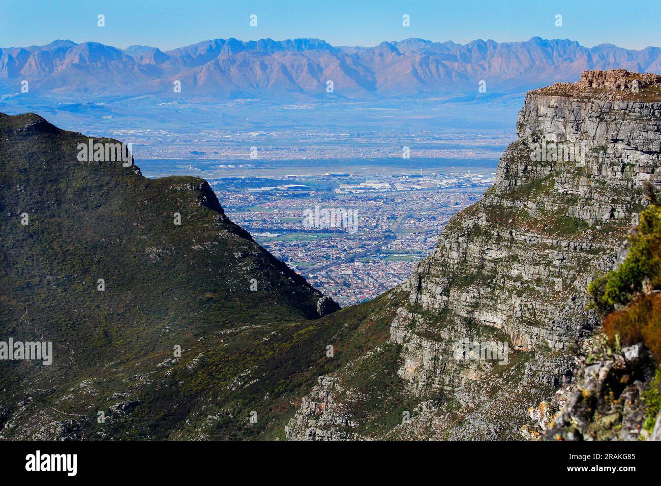 Views taken from the summit of Table Mountain on a fine mid-winter's ...