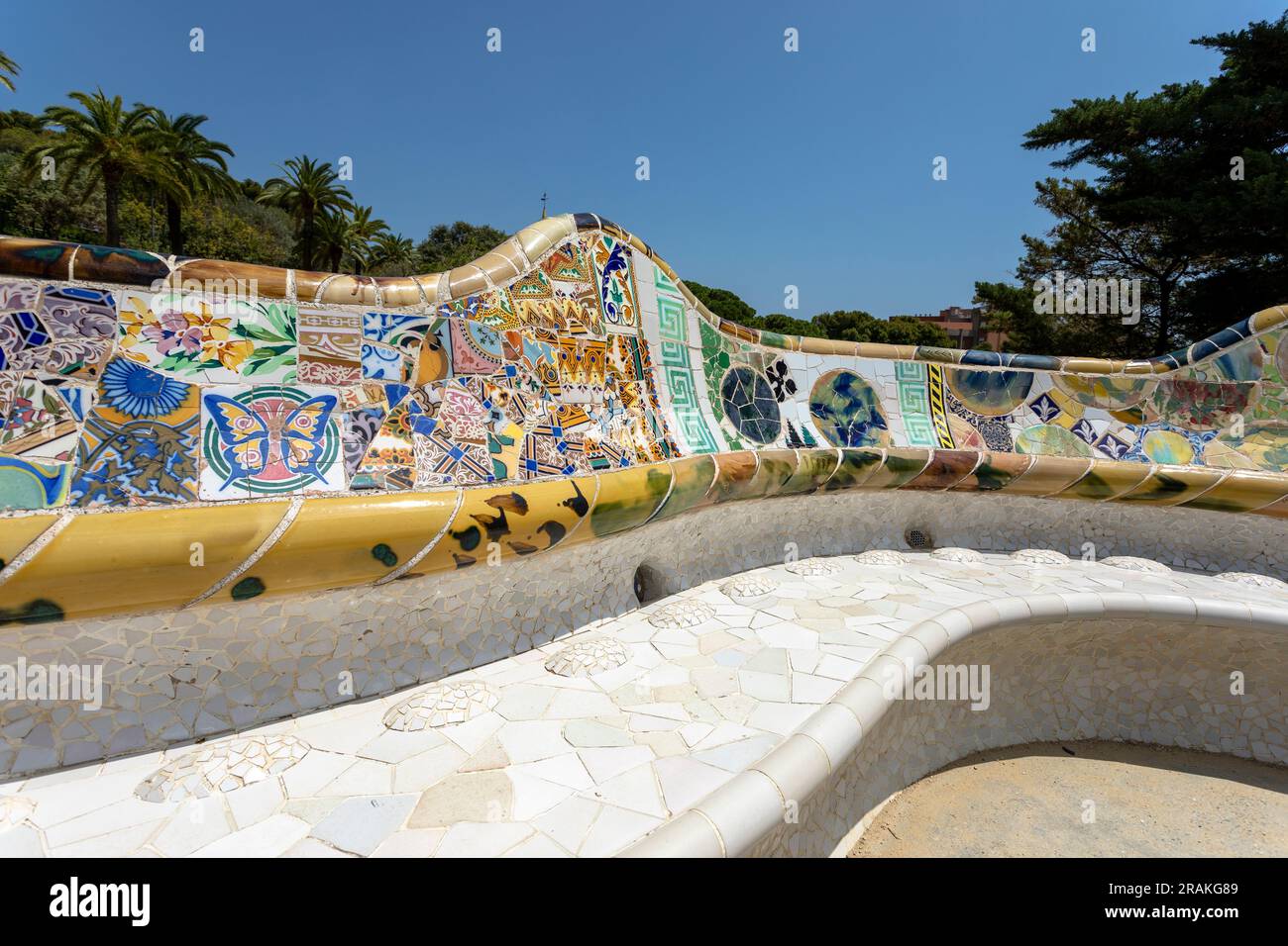 Barcelona, Spain - June 24, 2023: Famous Gaudi`s masterpiece, serpent ...