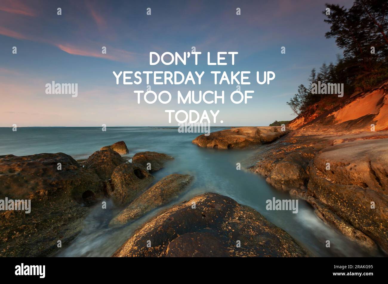 Sunset background with life inspirational quotes - Don't let yesterday ...