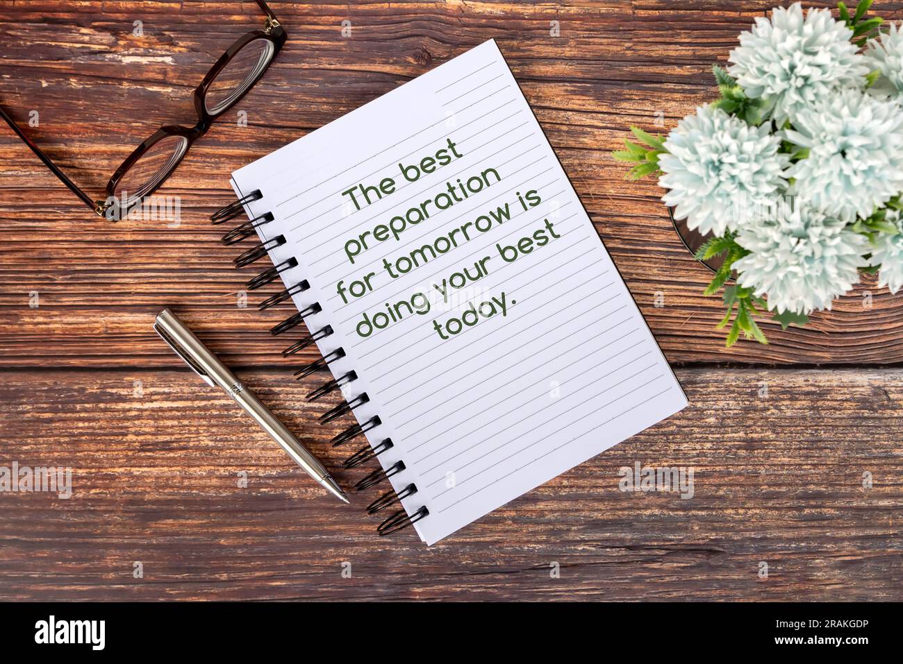 Notepad with inspirational quotes - The best preparation for tomorrow ...