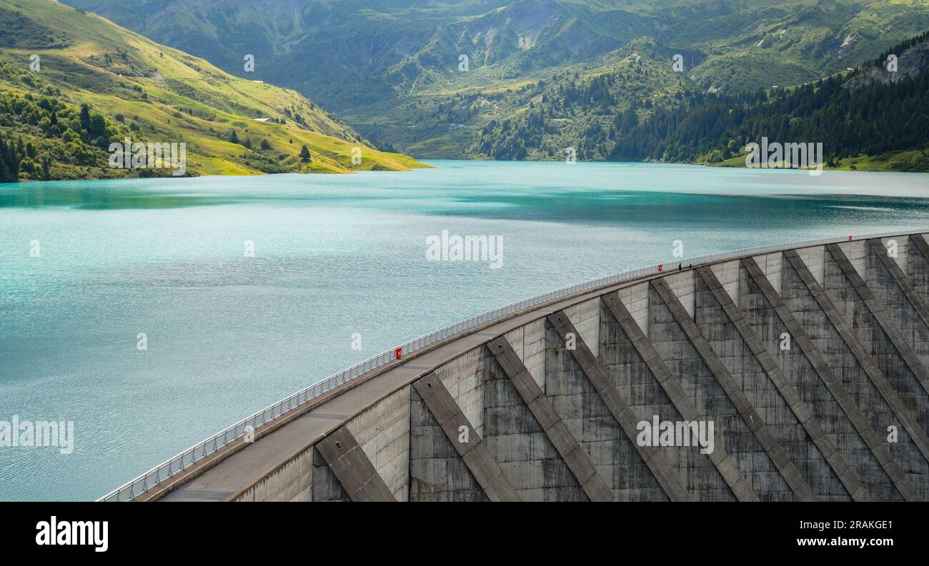 The Roseland dam in the French Alps is a water storage structure for ...