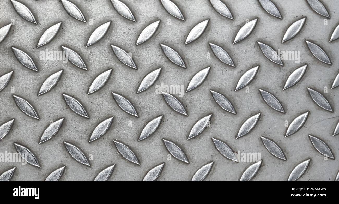 Clean used diamond plate with dust and stain industrial checker tread ...