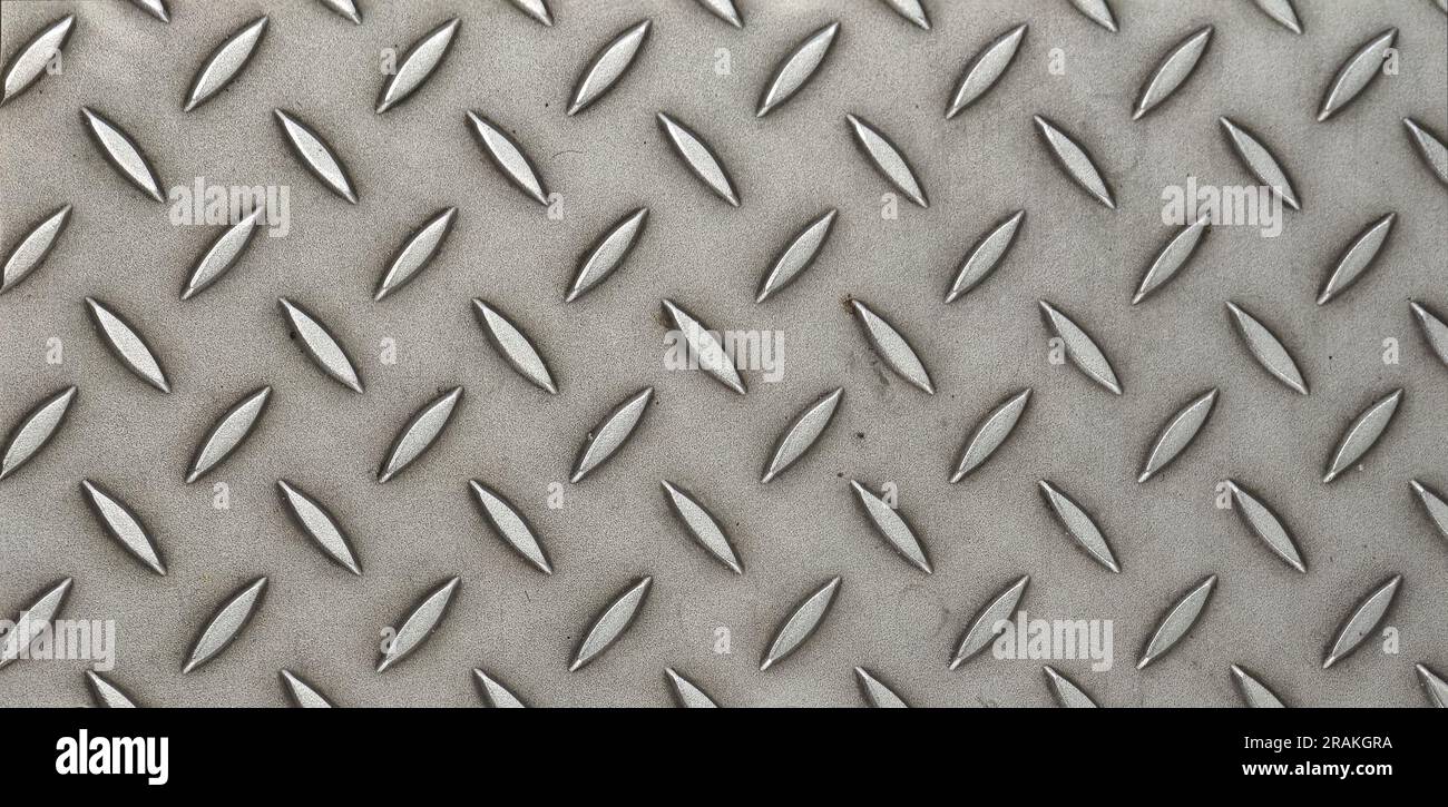 Clean used diamond plate with dust and stain industrial checker tread ...