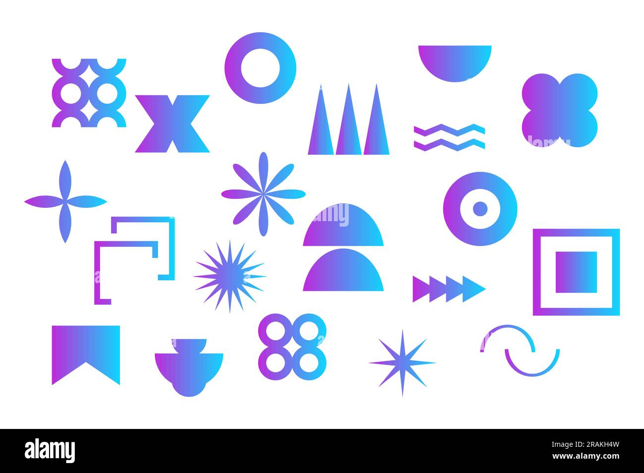 Set geometric gradient shapes contemporary modern trendy elements basic ...