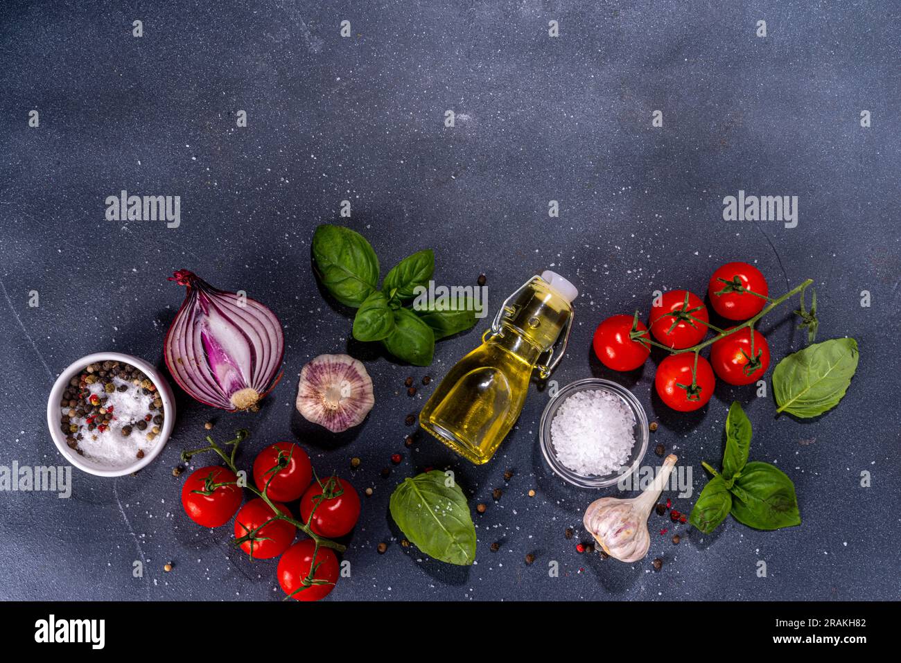 Black cooking background with useful cooking italian Mediterranean ...