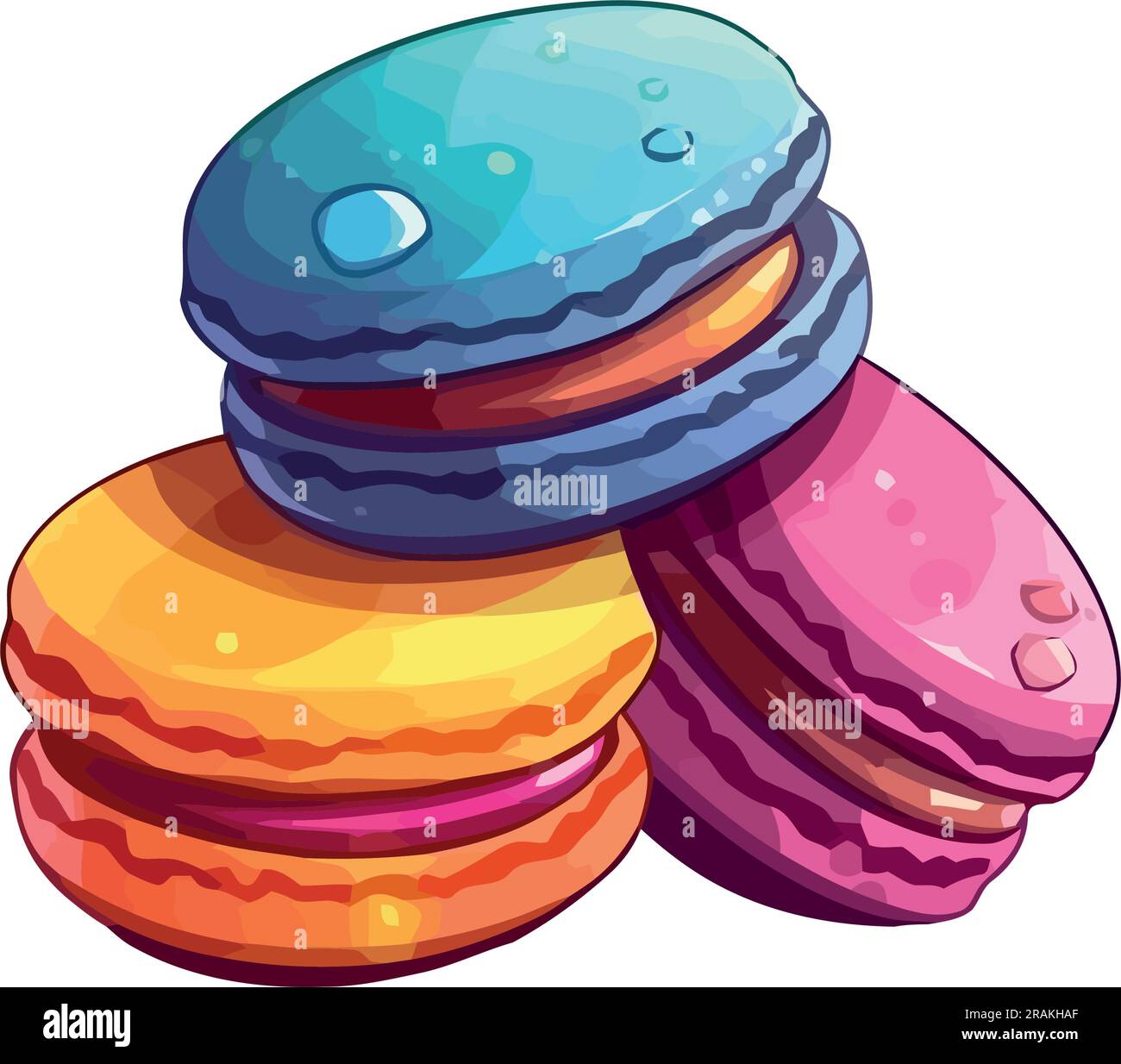 Macaroons dessert stack french Stock Vector Images - Alamy