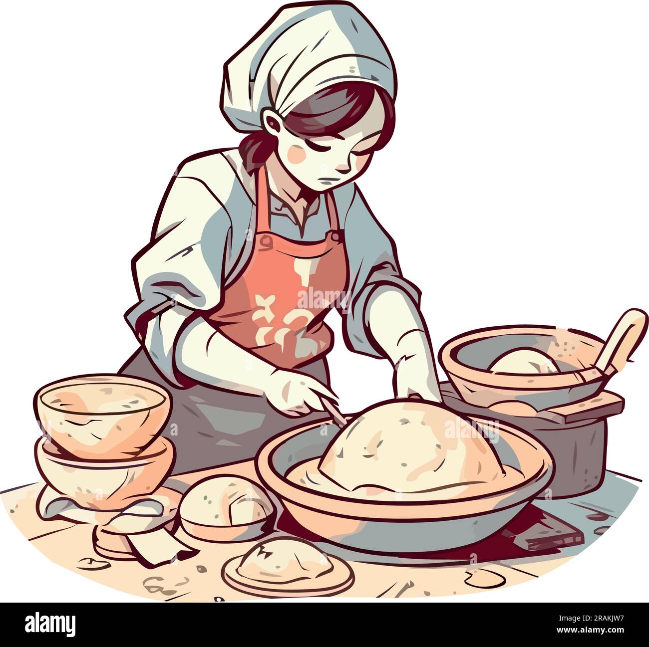 Woman covered in flour Cut Out Stock Images & Pictures - Alamy