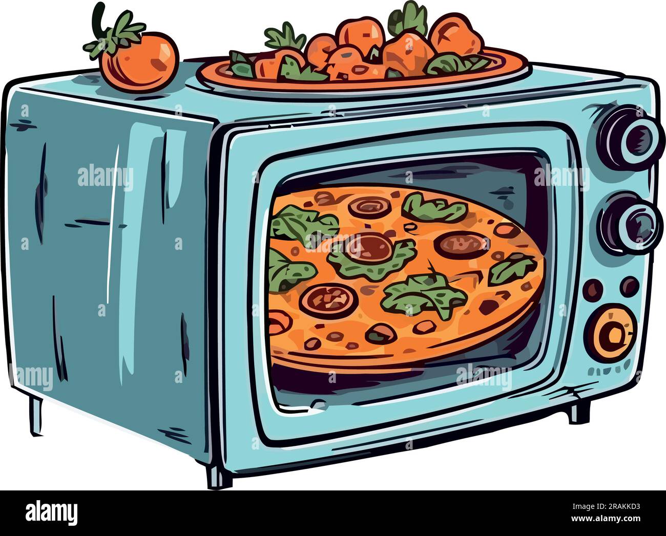 Oven pizza icon cartoon Stock Vector Images - Alamy