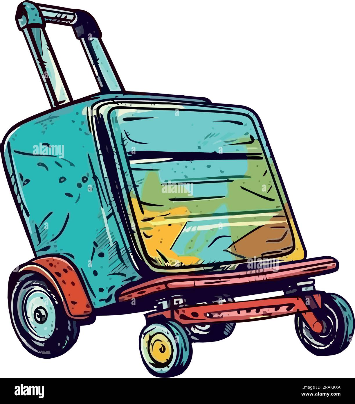 handcart carrying luggage illustration Stock Vector Image & Art - Alamy