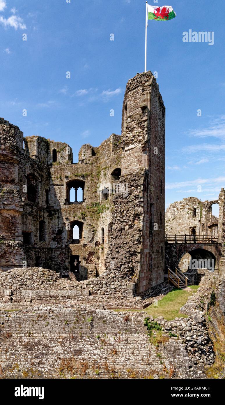 Ruins of the medieval Raglan Castle (Welsh: Castell Rhaglan ...