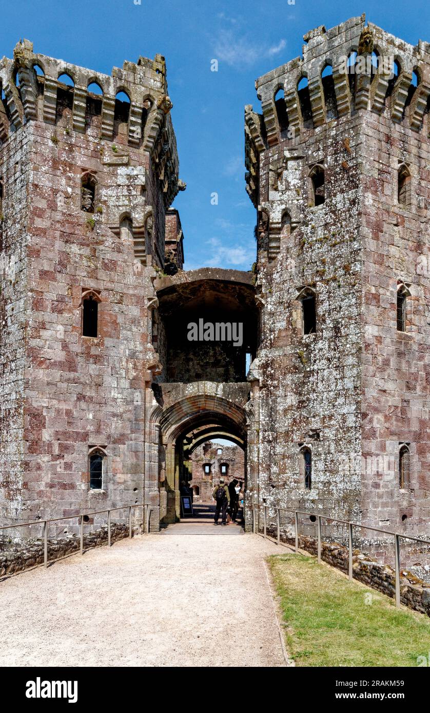 Ruins of the medieval Raglan Castle (Welsh: Castell Rhaglan ...